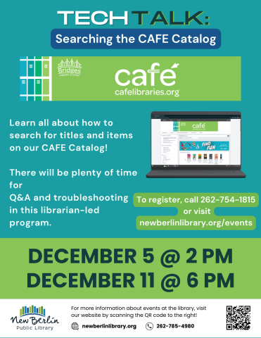 Tech Talk: Searching the CAFE Catalog | New Berlin Public Library